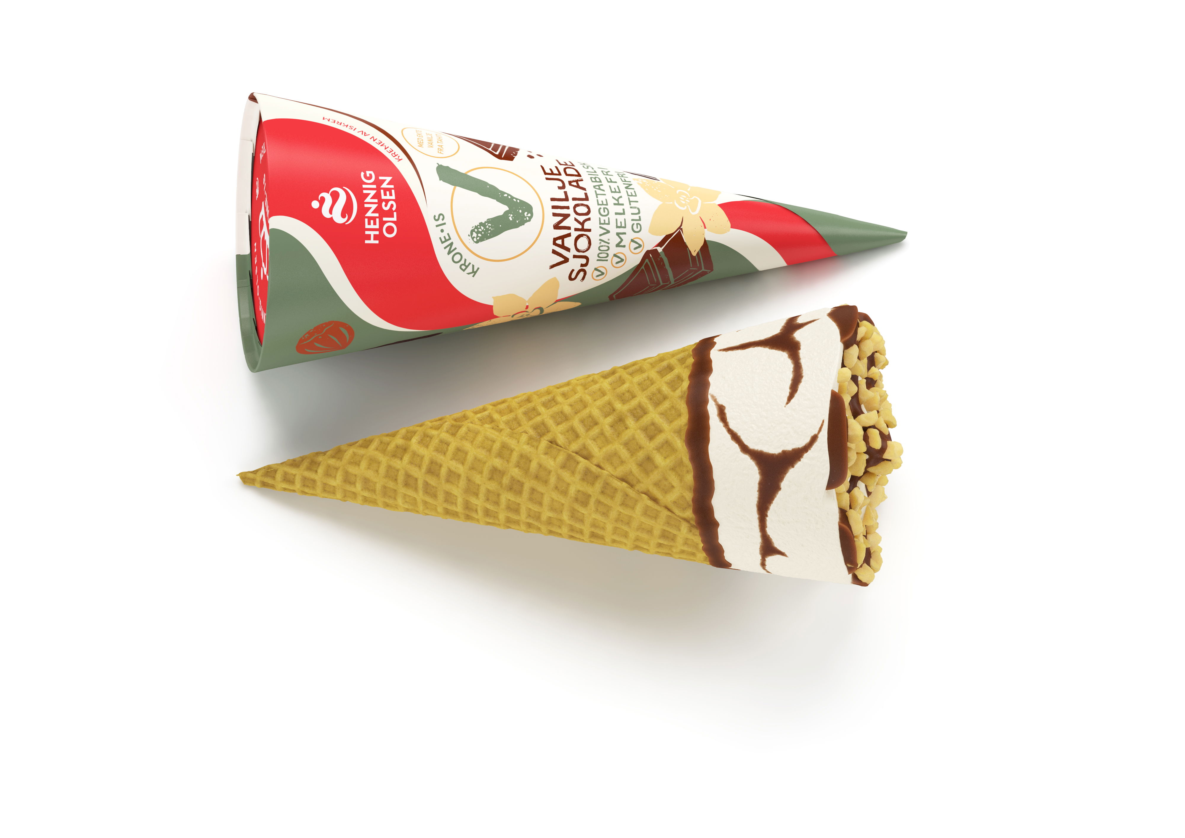 Krone-is Vegan - Melkefri, glutenfri og vegansk - Hennig-Olsen Is