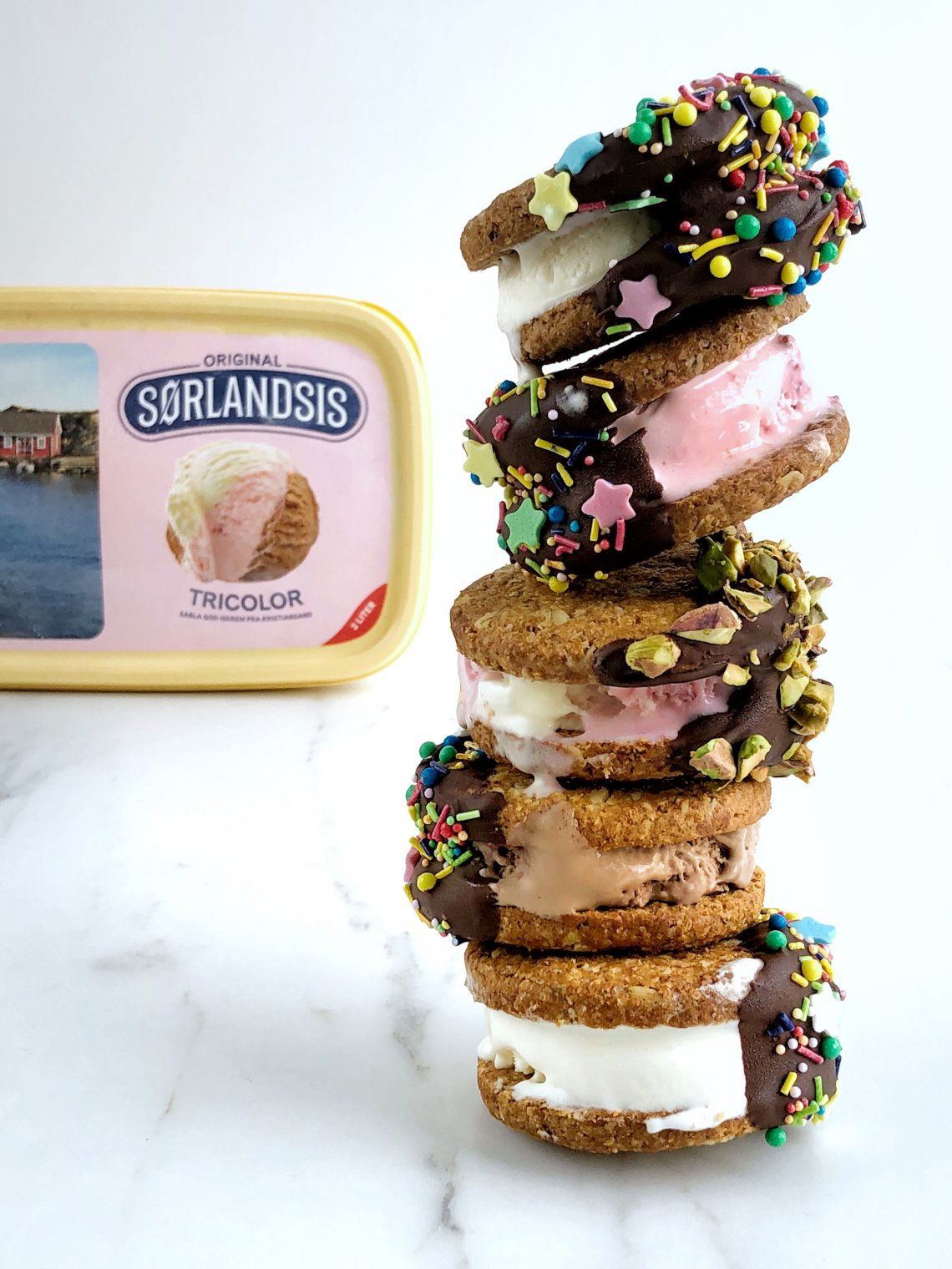 Sørlandsis iskrem-sandwich - Hennig-Olsen Is