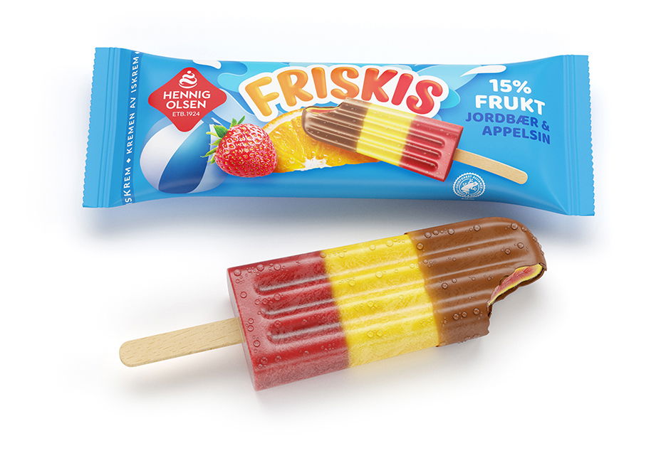 Friskis Jordbær & Appelsin - Hennig-Olsen Is